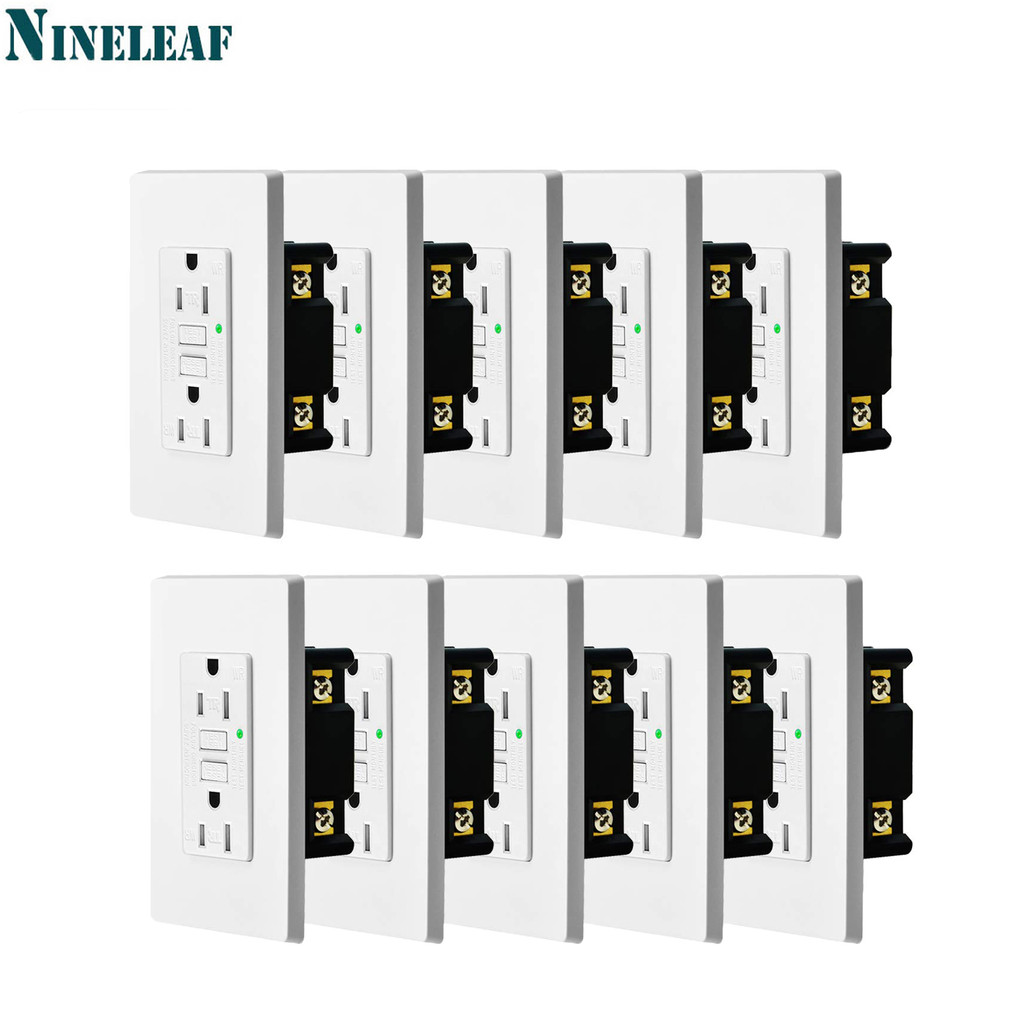 Jual NineLeaf 15Amp GFCI Receptacle Outlet Receptacle Tamper Resistant ...