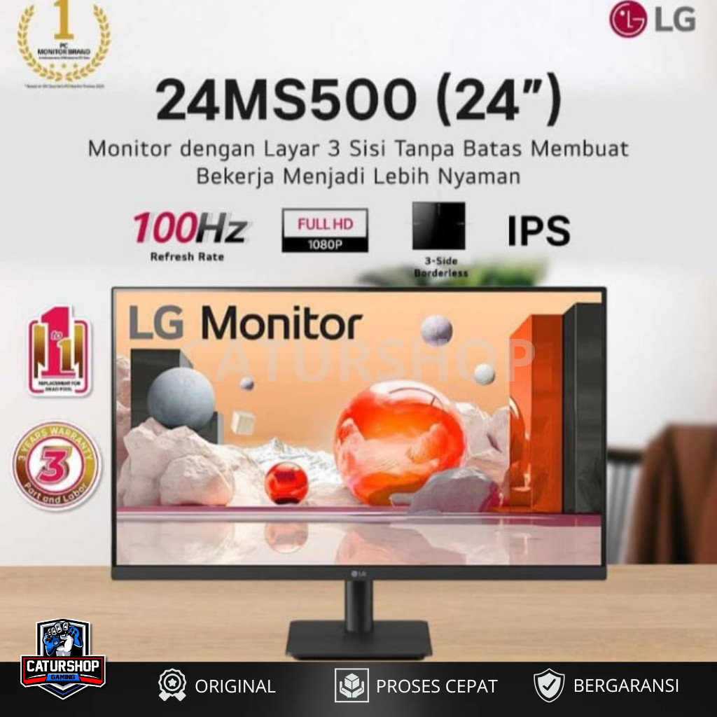 Jual Monitor LED LG 24MS500-B 24 FHD IPS 100Hz 5ms 2x HDMI VESA 24 Inch | Shopee Indonesia