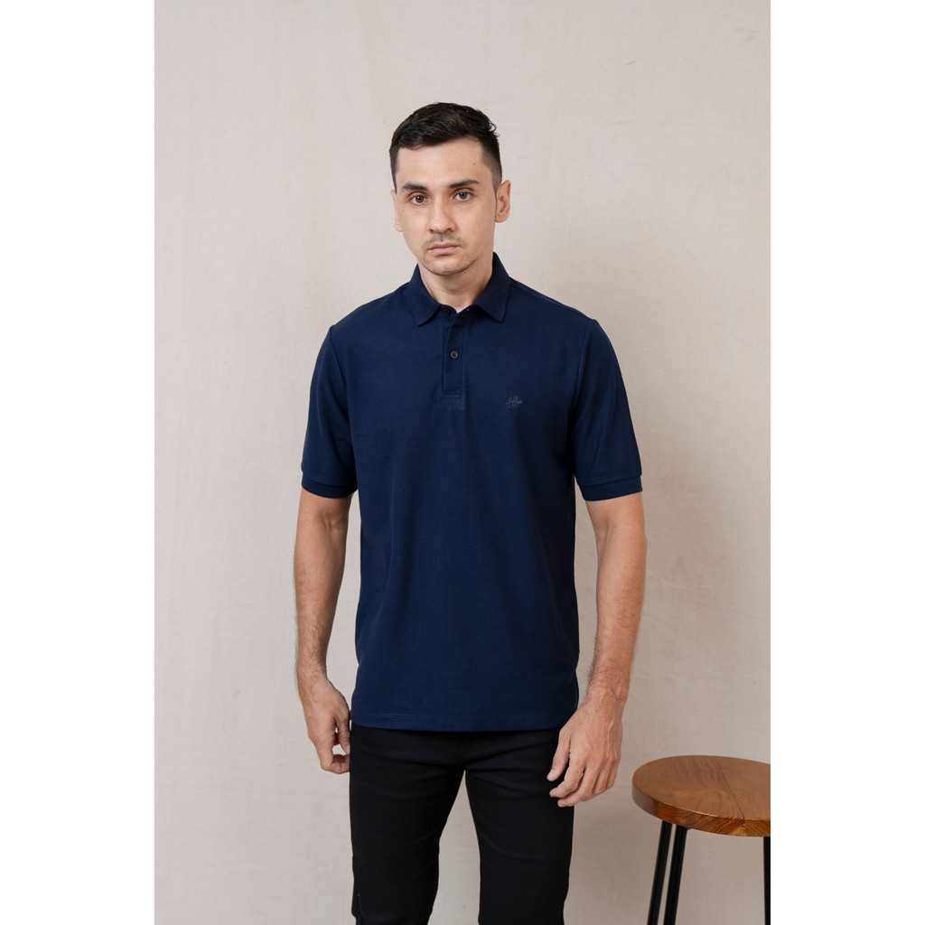 Jual HL MEN Polo Shirt - Navy | Shopee Indonesia