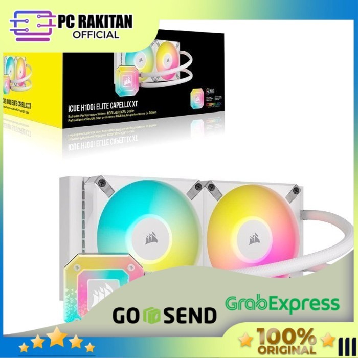 Jual Corsair Liquid Cooler iCUE H100i Elite Capellix XT White Water ...