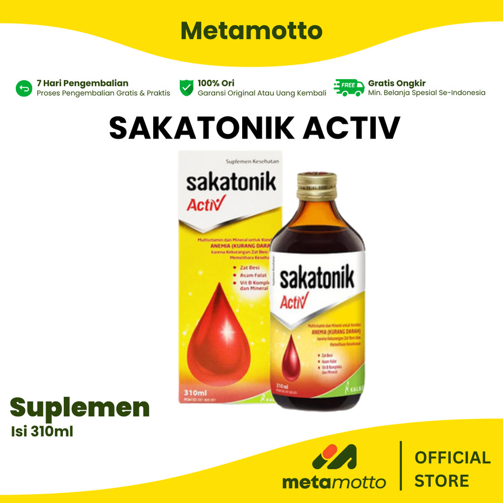 Jual Sakatonik Activ 310ml - Multivitamin Untuk Penderita Anemia - Metamotto | Shopee Indonesia