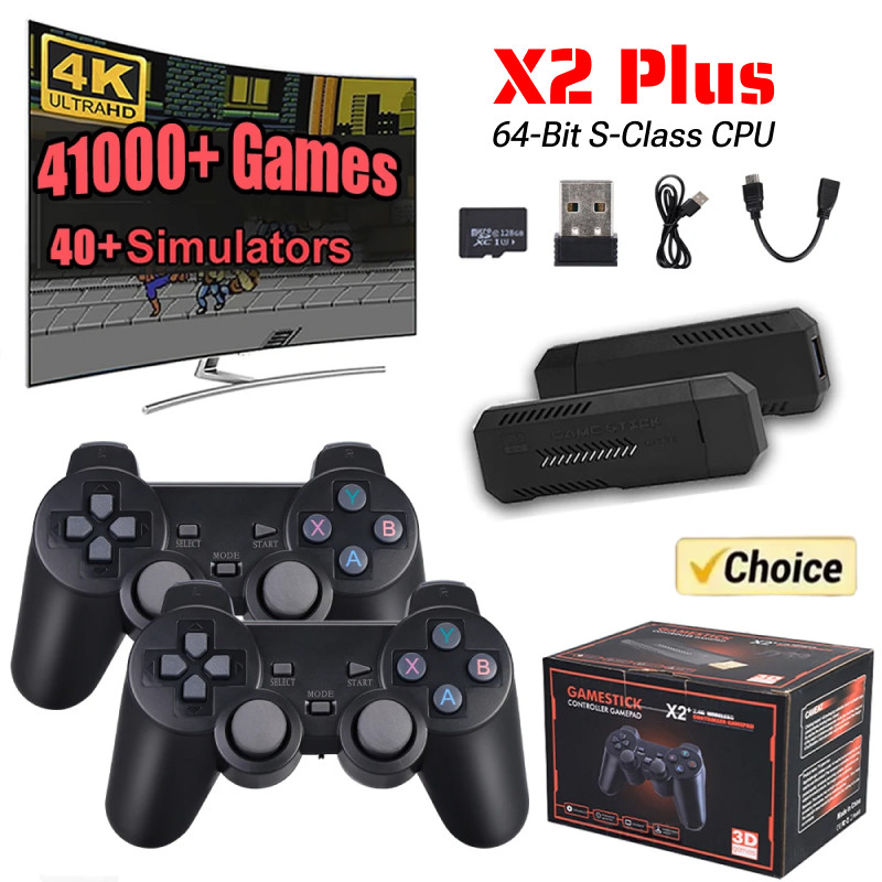 Jual X2 Plus GD10 Pro 4K Game Stick 3D HD Retro Video Game Console ...