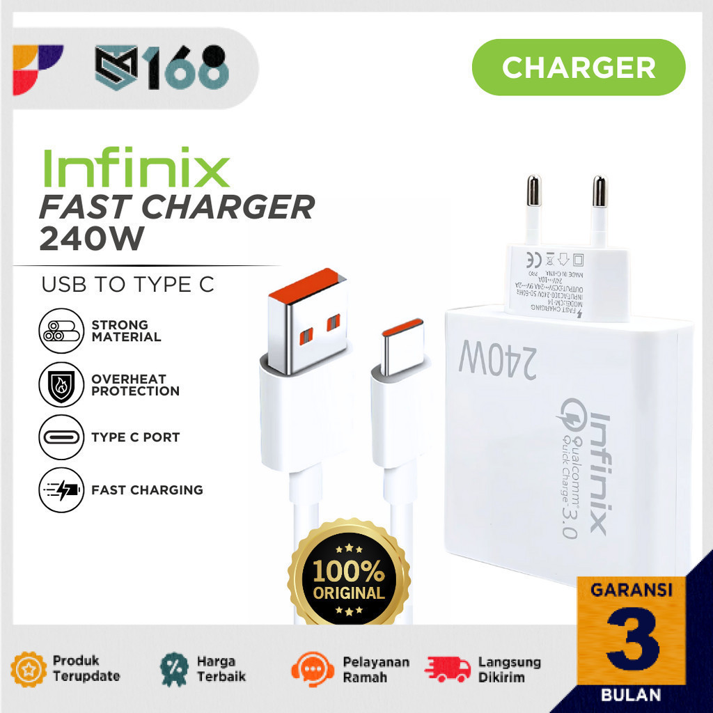 Jual Charger Infinix Fast Charger 240W Type C Port Kabel Fast Charging ...