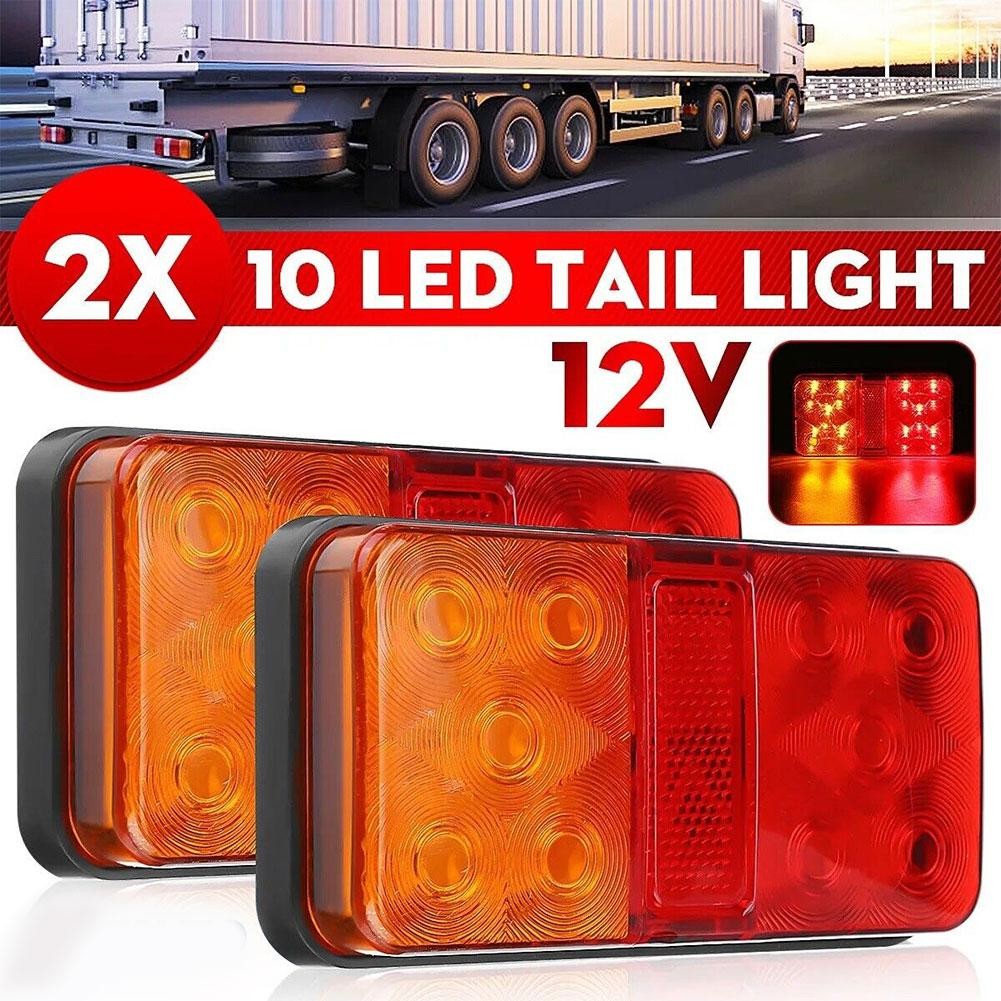 Jual 10LED Rear Tail Lights Lamps Lorry Truck Trailer Caravan Bus ...