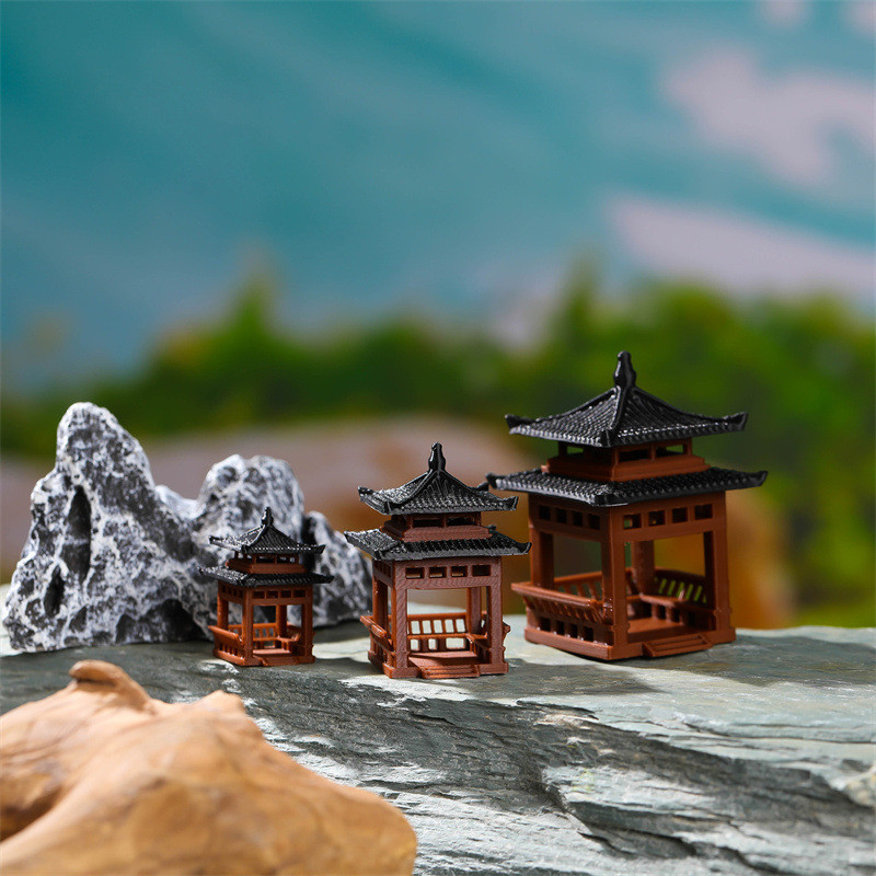 Jual 3cm 4cm Mini Pagoda Statue Miniature Pagoda Bonsai Gazebo Micro ...