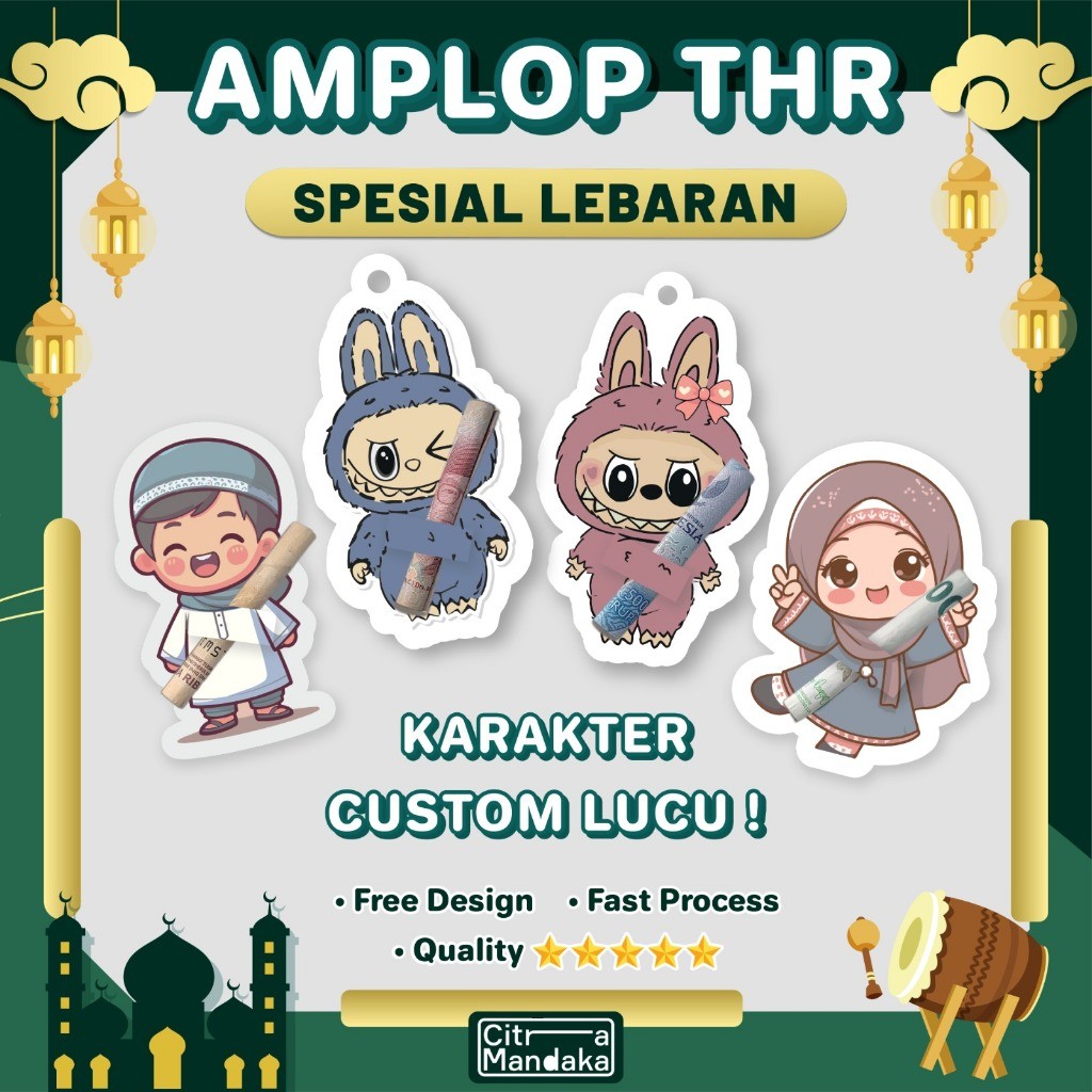 Jual UP - Amplop Lebaran Unik 2025 Karakter Peluk 3D Custom Angpao Idul ...