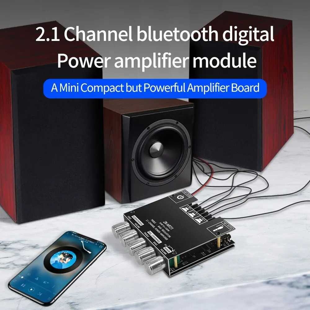 Jual HongX Audio Amplifier Bluetooth 5.0 AUX 2.1 Channel Subwoofer - ZK-MT21 | Shopee Indonesia