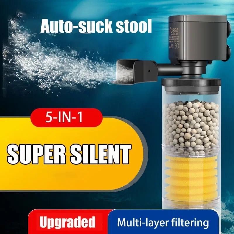 Jual 220V 50Hz Silent Filter for Aquarium Turtle Fish Tank Submersible ...