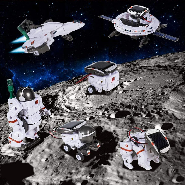 Jual CONUSEA Mainan Robot 6in1 Solar Car Space Ship Science DIY Toy ...