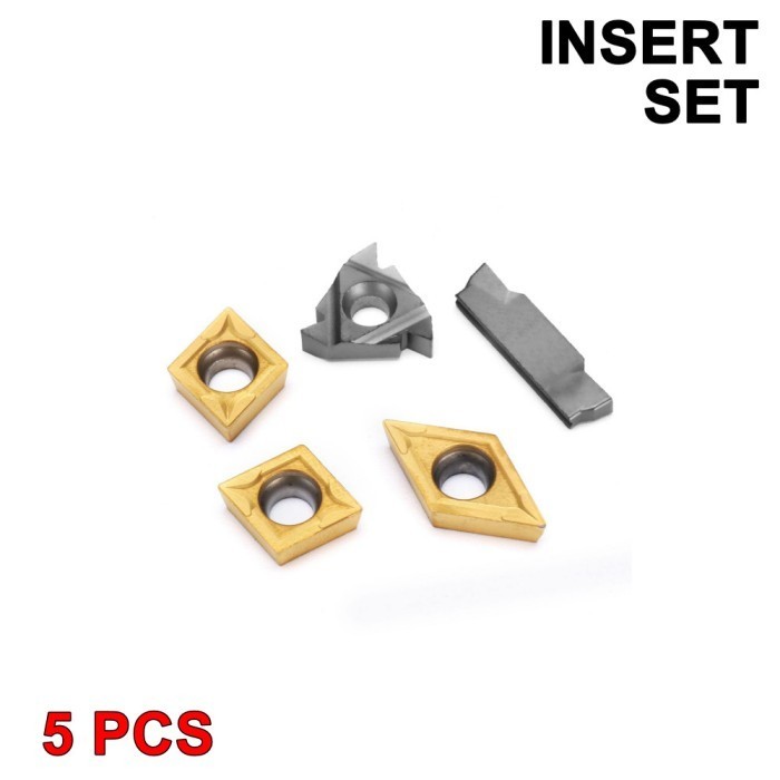 Jual Paket Set Insert 5 Pcs 25mm Pahat Bubut Lengkap Luar Mata Bubut Dalam Boring Ulir | Shopee ...