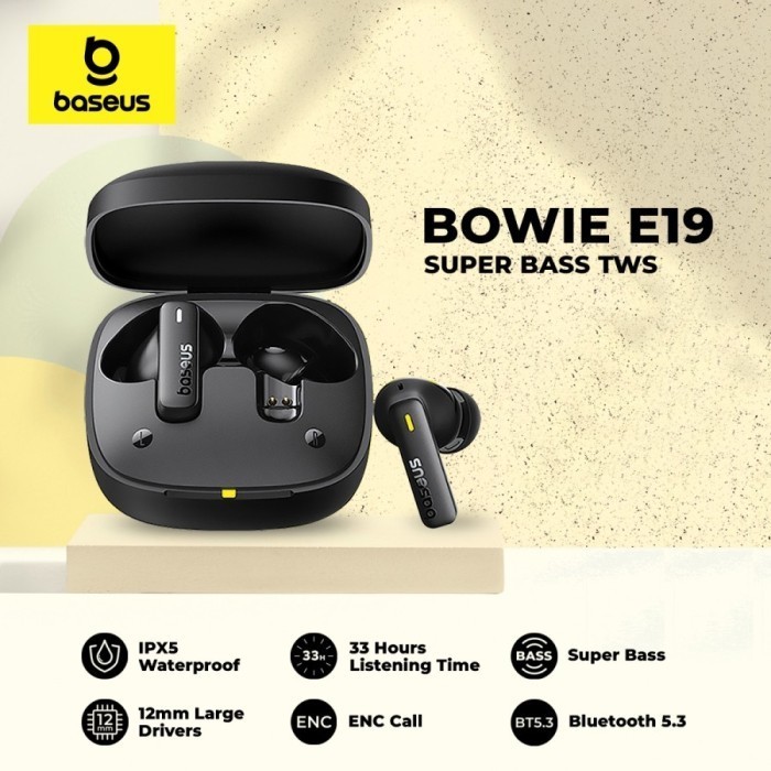Jual Baseus E19 Super Bass TWS ENC True Wireless Earbuds Earphone ...