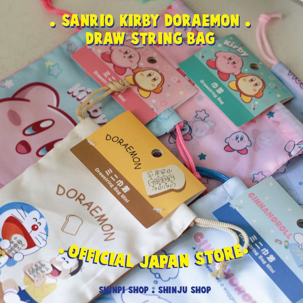 Jual Official Draw String Sanrio Kirby Doraemon Cinamoroll Daiso Japan ...