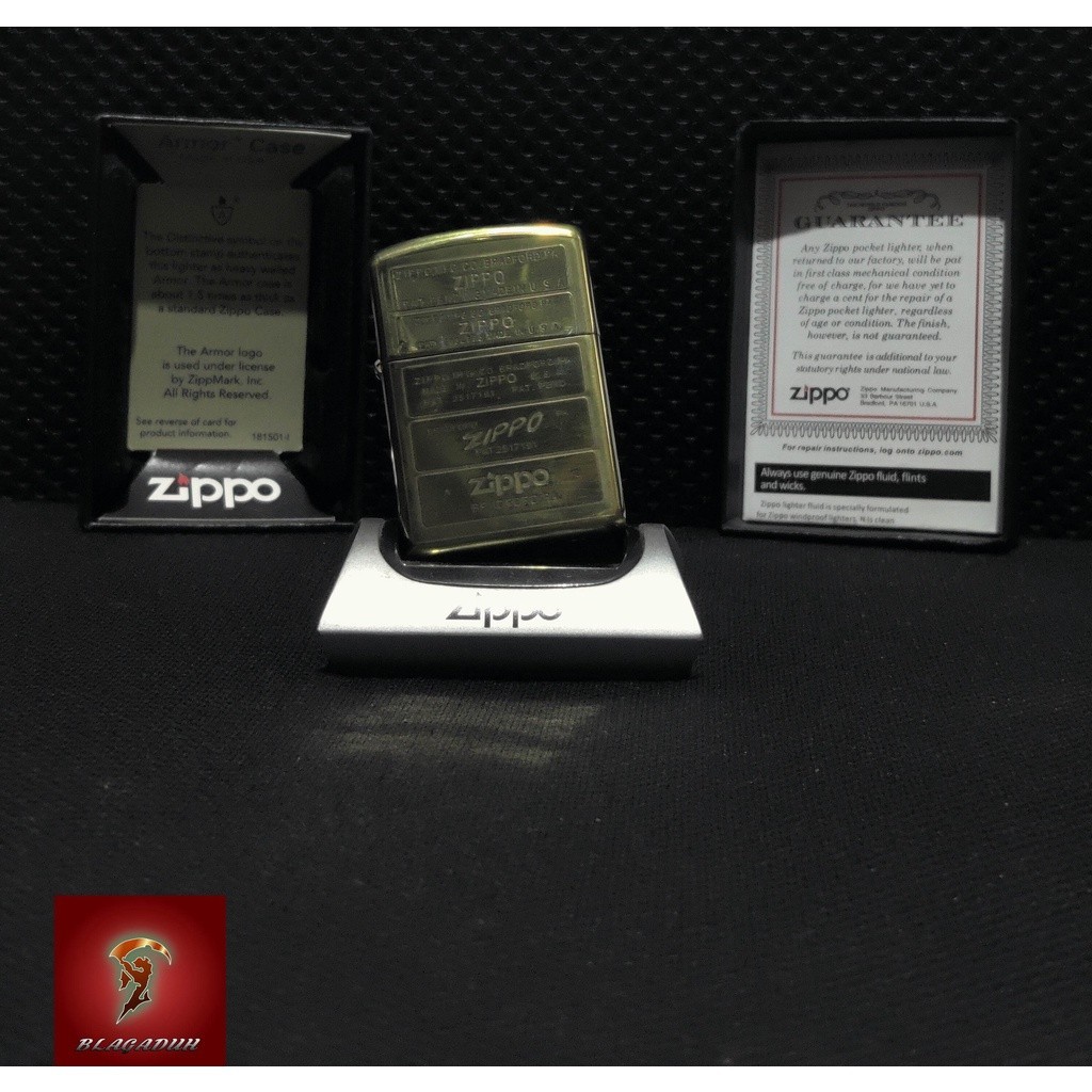 Jual ZIPPO ORIGINAL FONT GOLD "ARMOR CASE " EDITION MADE IN USA ...