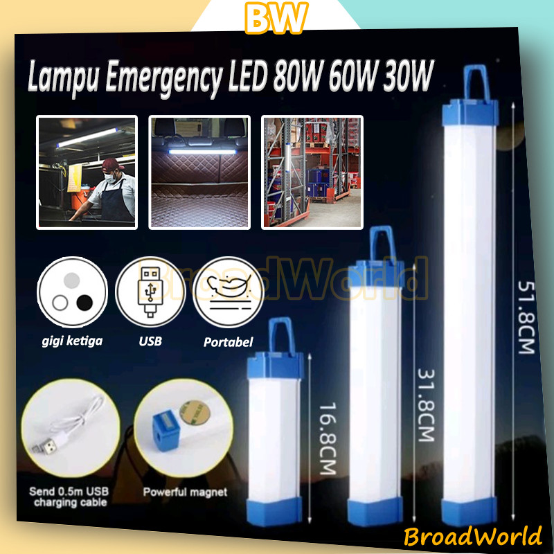 Jual Lampu LED Emergency Super terang 30W 60W 80W/lampu neon led panjang /lampu darurat T7 ...