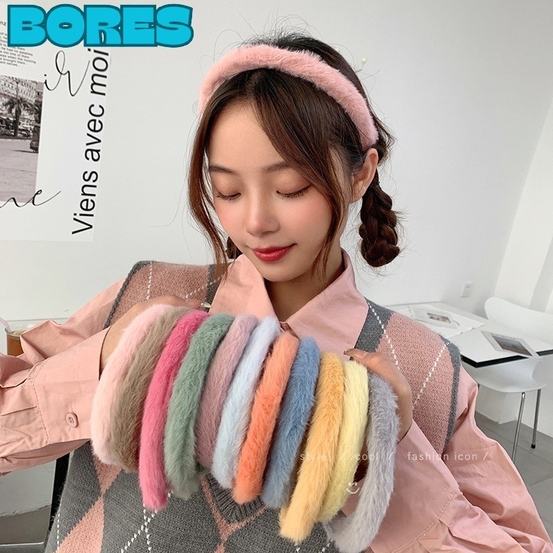 Jual BORES Bando Busa Bulu Wanita Korea Bando Nagita Gigi Colourfull ...