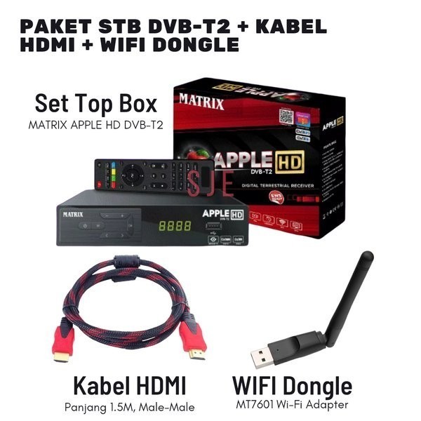 Jual SET TOP BOX MATRIX APPLE DVB-T2 STB MATRIX DVB T2 - STB MERAH ...