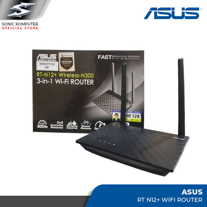Jual ASUS RT-N12+ WiFi N300 3IN1 Wireless Router Access Point Range ...