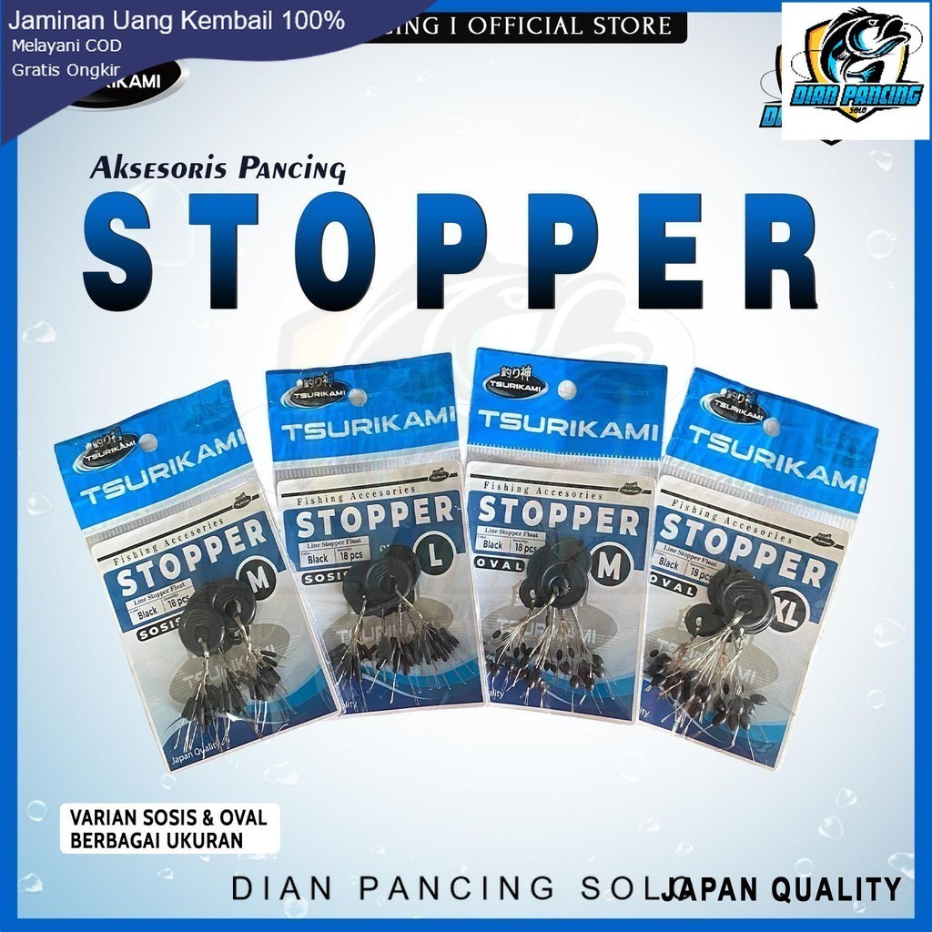 Jual Stopper Tsurikami Oval dan Sosis warna hitam berbagai ukuran ...