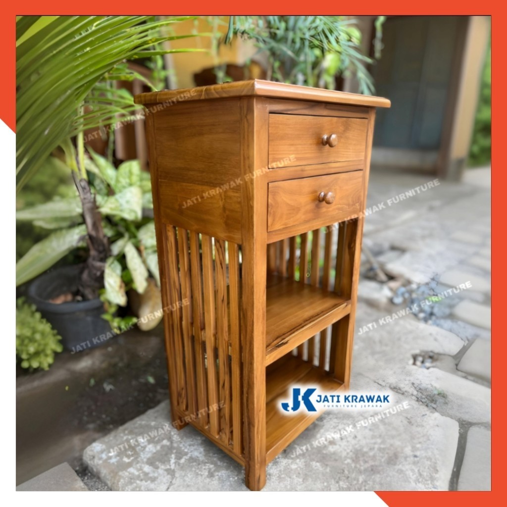 Jual Meja dispenser kayu jati serbaguna. Meja galon side table 2 laci ...
