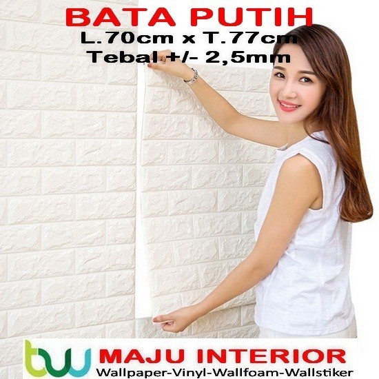 Jual Wallpaper Dinding 3D Bata 70 x 77 cm Brick Foam - Batik Kotak 3mm | Shopee Indonesia