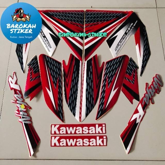Jual Striping stiker polet kawasaki ninja r 2013 merah standar merah ...