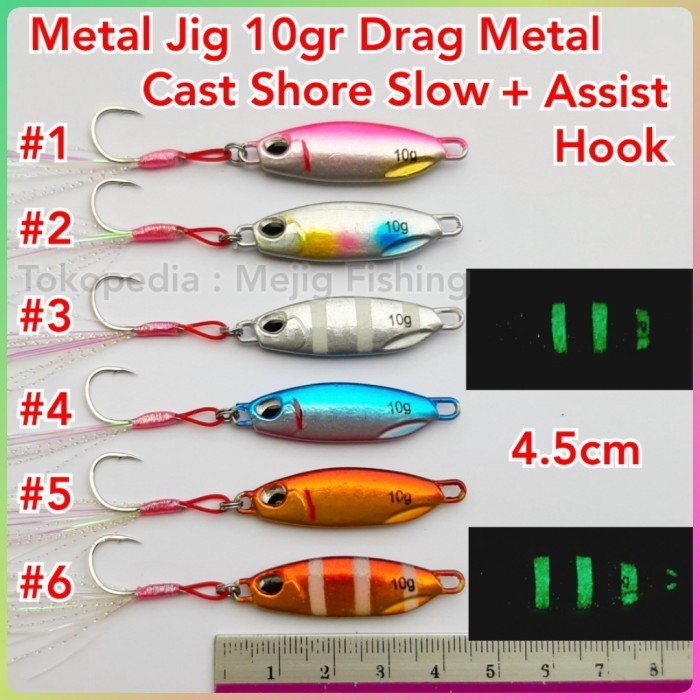 Jual KS526-[Murah] pipit_id1 Jig Micro 10gr Drag Metal Cast Shore Slow Lengkap Dengan Assist ...