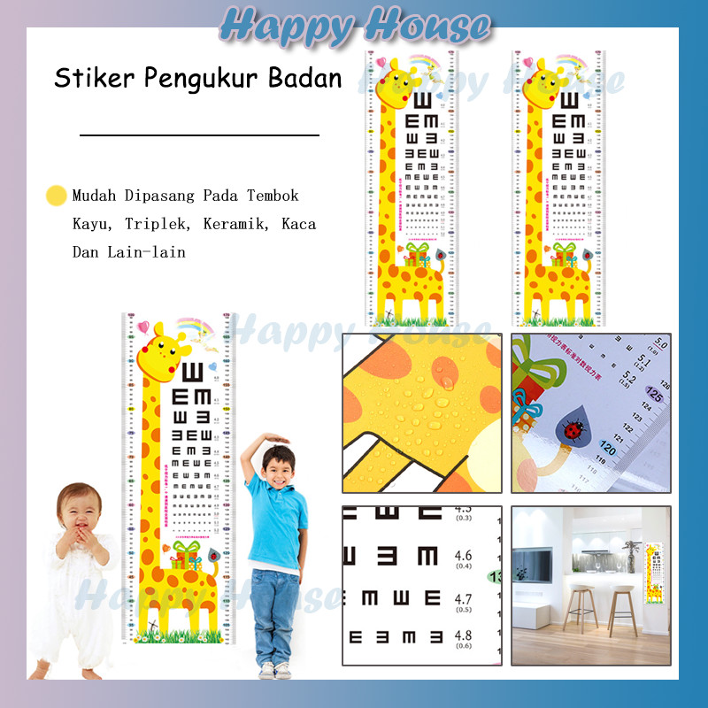Jual Stiker Pengukur Tinggi Badan Dan Test Mata Anak Jerapah Kartun ...