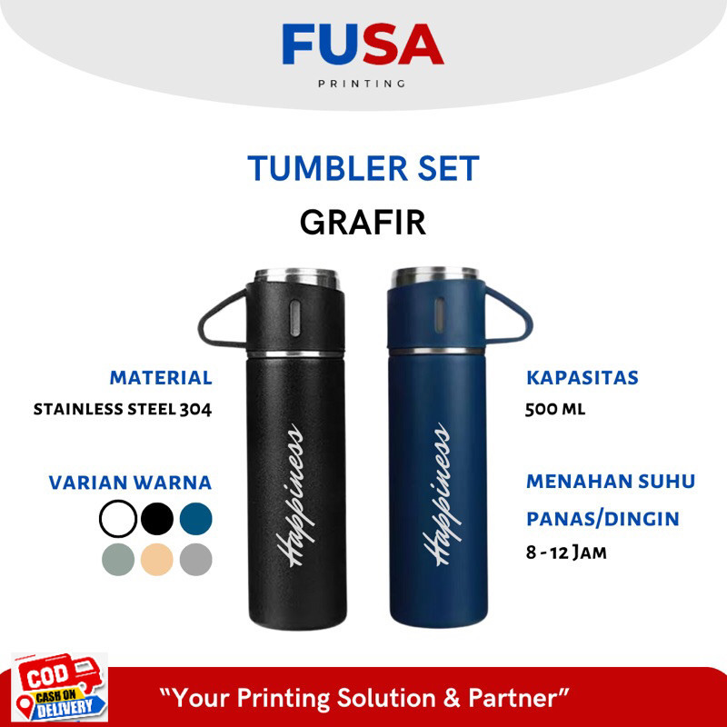 Jual Fusa Printing Tumbler Custom Set Laser Grafir Nama/Logo/Karakter ...