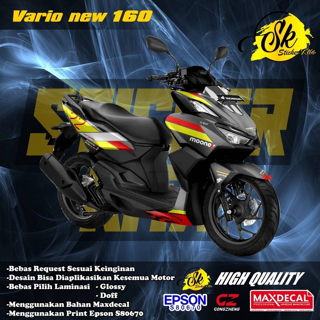 Jual DECAL STICKER FULLBODY MOTOR VARIO NEW 160 DESAIN SIMPEL ELEGANT ...