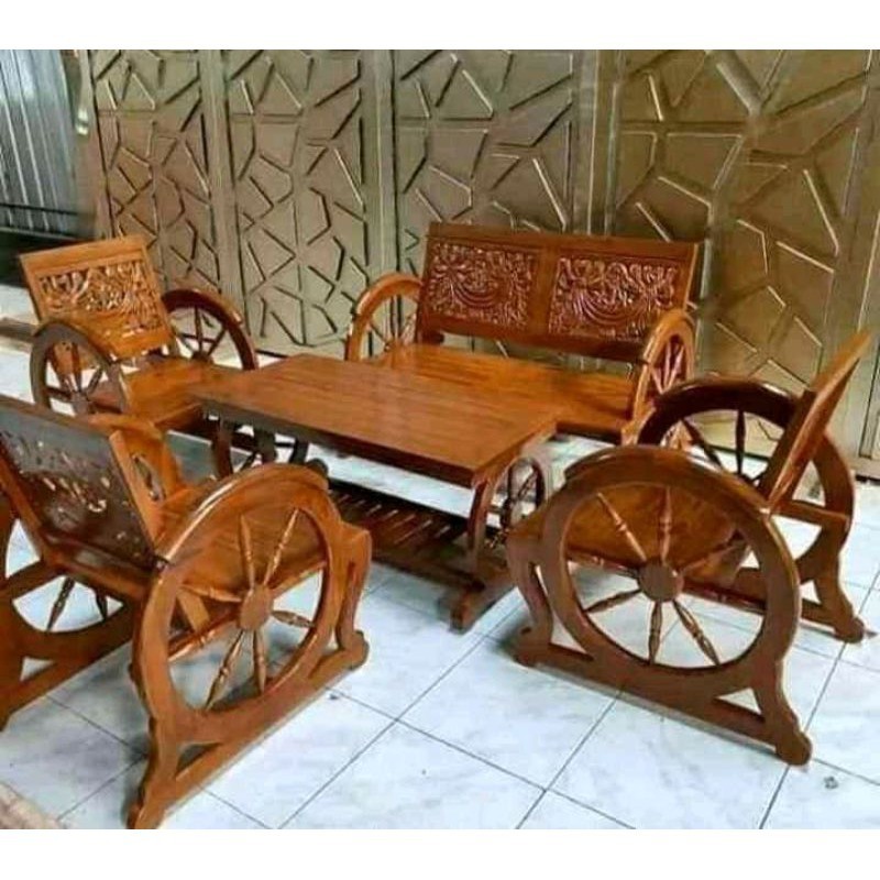 Jual KURSI TAMU UKIRAN UNIK MODEL RODA NAHKODA BISA UNTUK KURSI TERAS ...