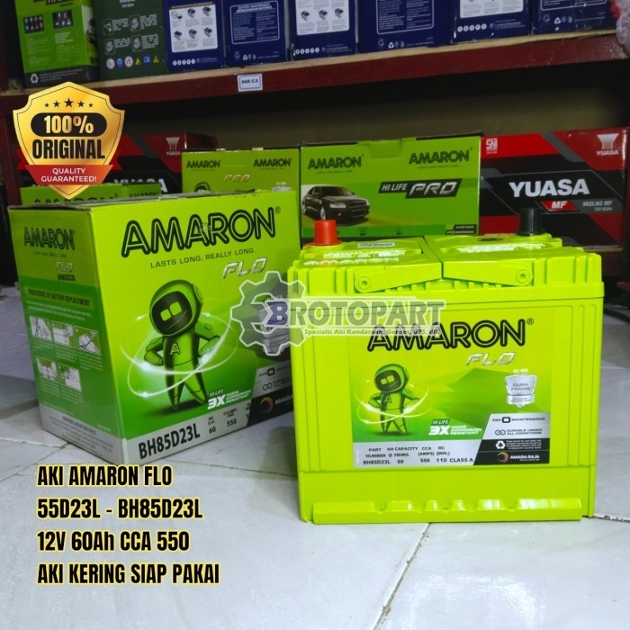 Jual Aki Mobil Kering Accu AMARON 55D23L BH85D23L Hi Life MF 12V 60Ah | Shopee Indonesia