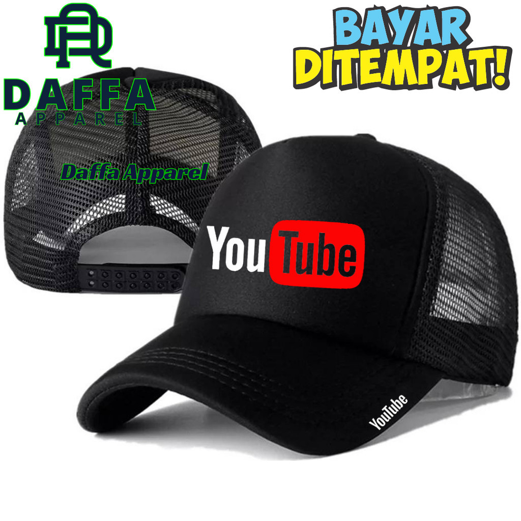 Jual Daffa Apparel Topi Trucker YOUTUBE - Topi Distro YOUTUBE Logo ...