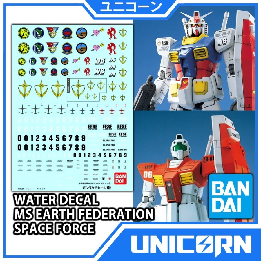 Jual Water Decal 16 For MG EFSF White Base Amuro RX-78-2 [MS Earth ...