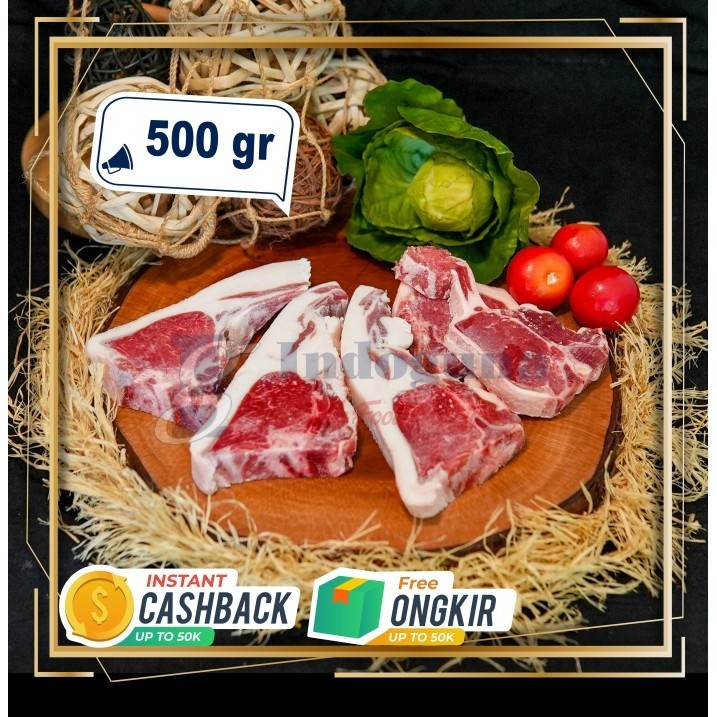 Jual AUS BEEF LAMB SHORTLOIN BONE-IN 500 GR / DAGING DOMBA IMPORT ...