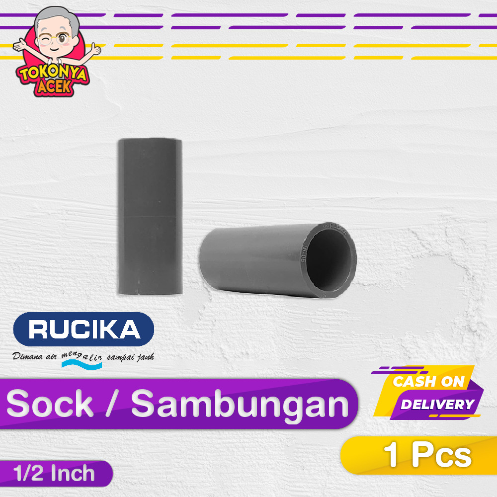 Jual SOCK AW 1/2" FITTING PIPA PVC MERK RUCIKA | SOCKET | SOK | SOKET ...