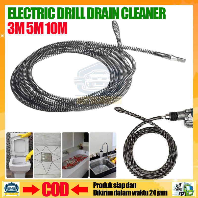 Jual Ready ya,cod 3/5/10 Meter Pipe Cleaner Alat Pembersih Saluran Pipa Mampet Dengan Adaptor ...