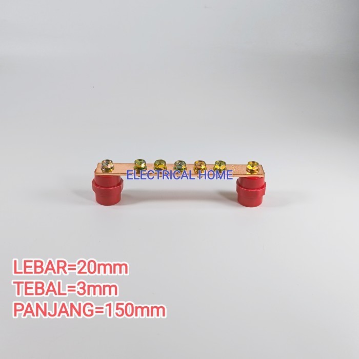 Jual Busbar Tembaga 20 x 3 x 150 Terminal Nol 5 Baut | Shopee Indonesia