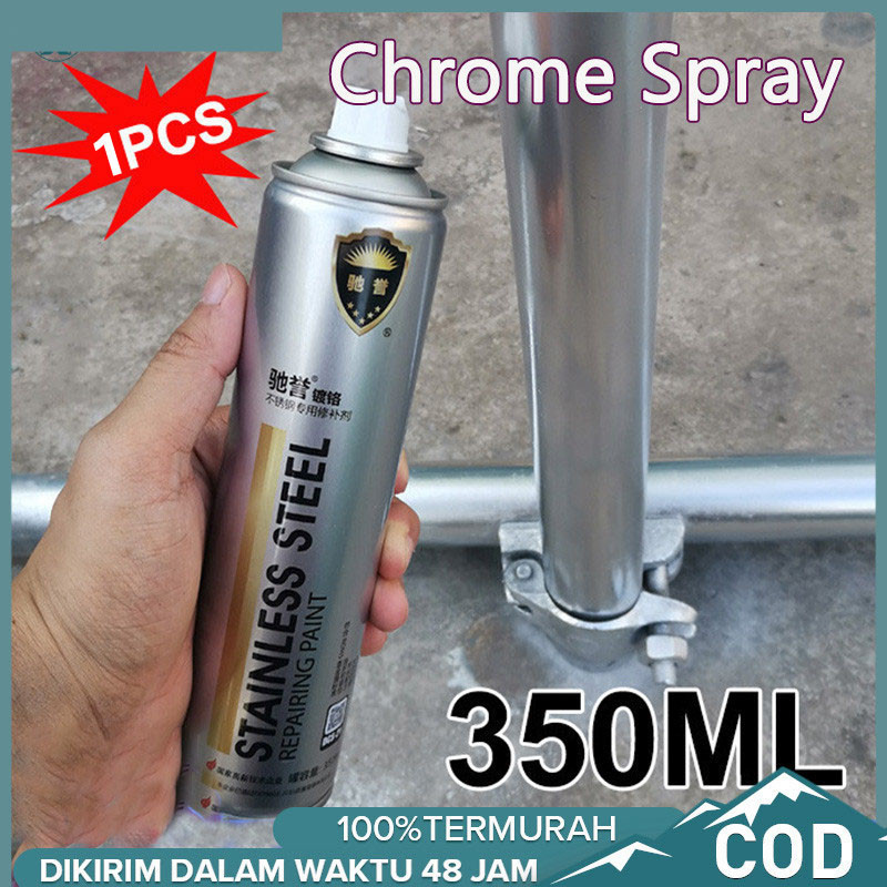 Jual Cat Semprot Chrome 350ml Chrome Spray Pain Stainless Automotive ...