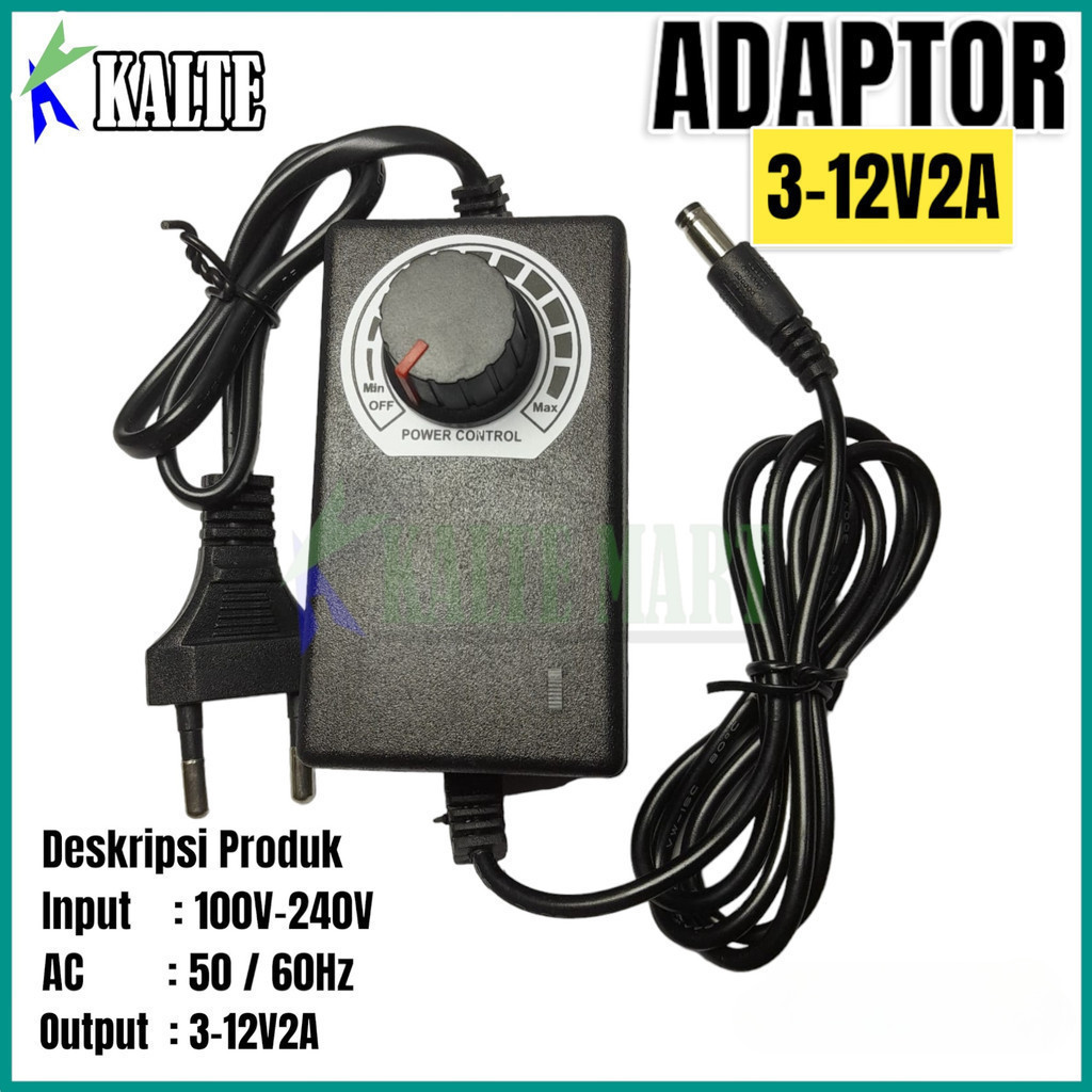 Jual Adjustable Power Adapter Dimmer / Adaptor Dimmer DC 3 - 12V 2A AC ...