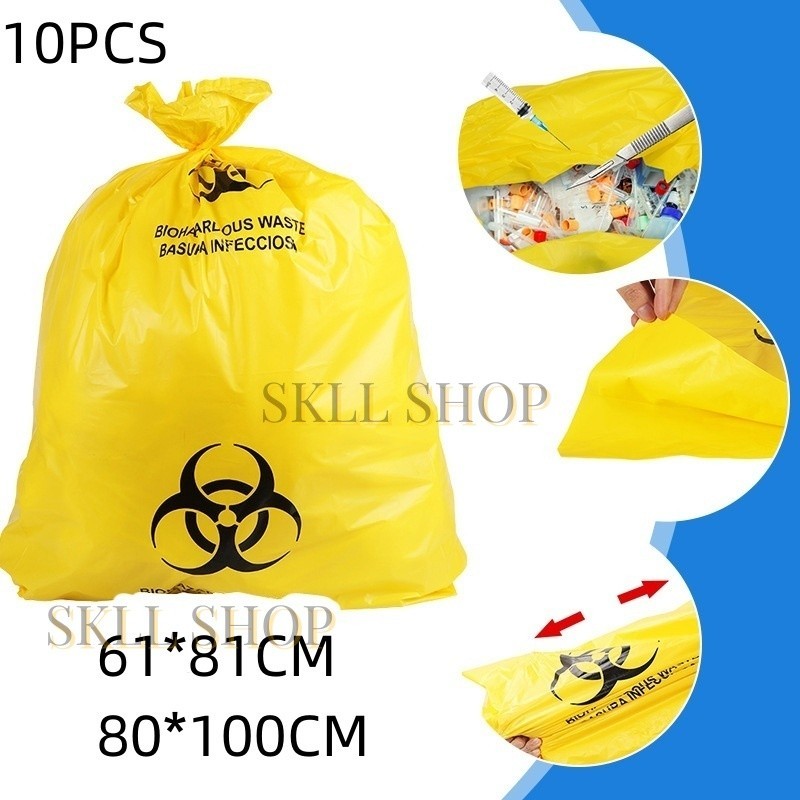 Jual 10PCS Plastik Limbah Medis Kuning 61*81/80*100CM Kantong Sampah ...