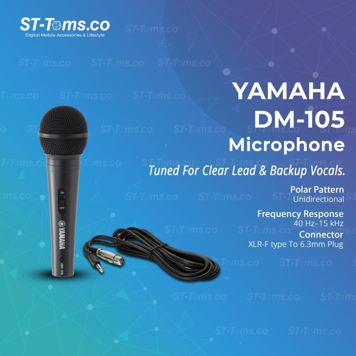Jual Yamaha DM-105 DM105 Dynamic Microphone Wired With Cable 6.3mm ...
