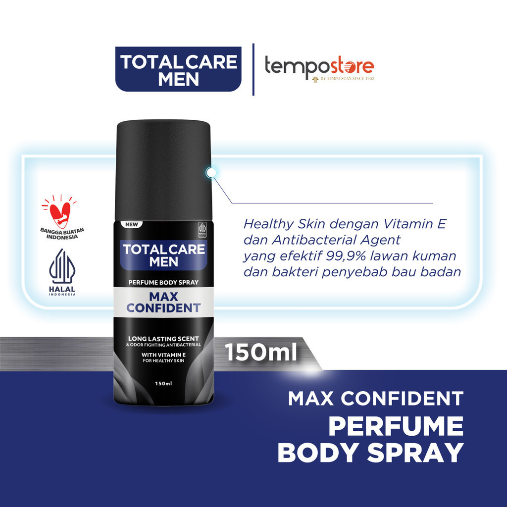 Jual Total Care Men Perfume Body Spray Max Confident 150ml [1pcs ...
