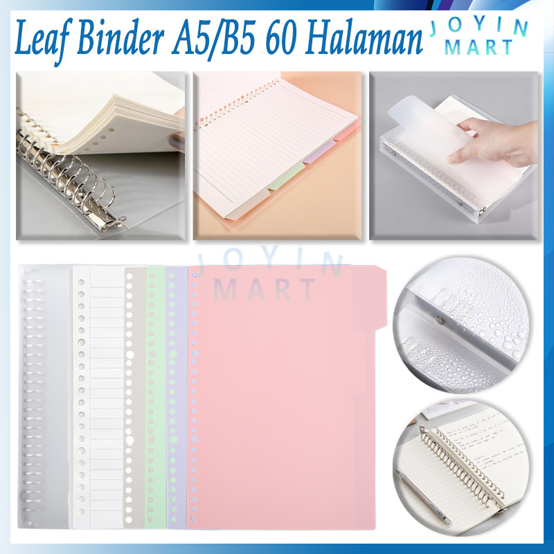 Jual Simple Style Spiral Notebook/Binder A5 20 Ring Loose Leaf Bahan ...