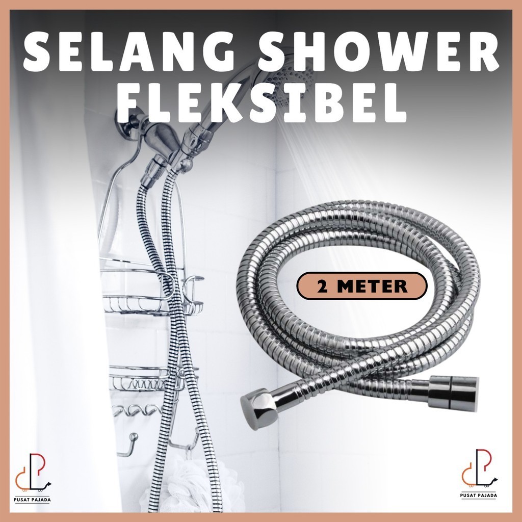 Jual Selang Shower Flexible 200cm 2 Meter 2m Selang Pipa Bidet Jet Hand ...