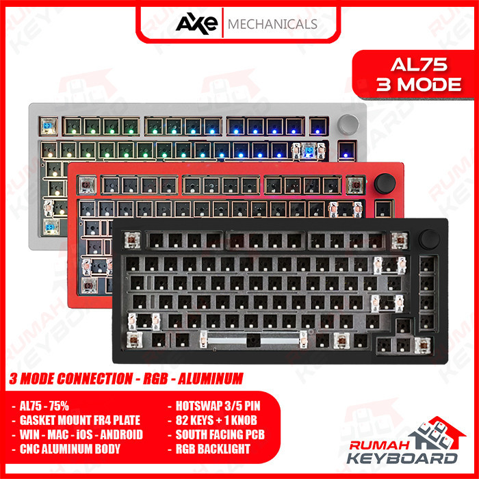 Jual AXE MECHANICALS - AL75 - 75% - 3 Mode - Alumunium - Rgb - South ...