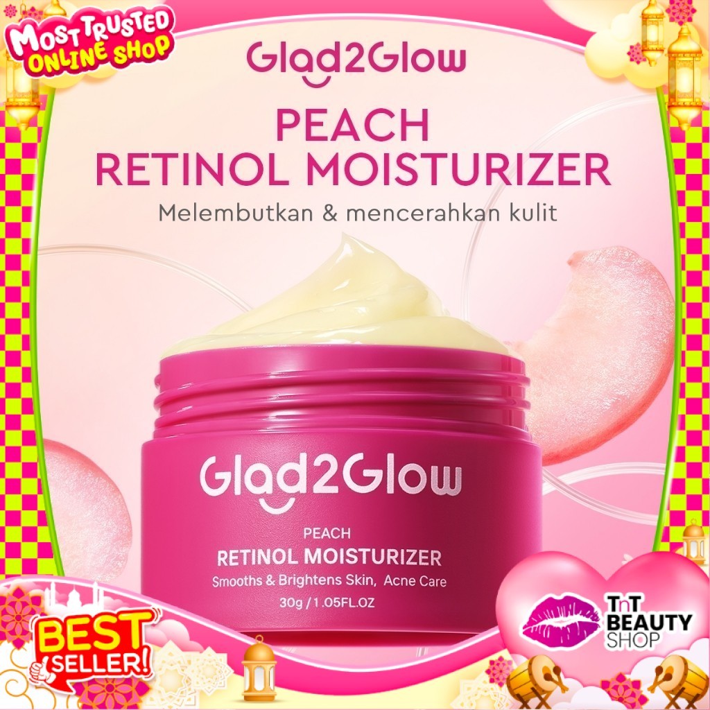 Jual Glad2Glow Peach Retinol Moisturizer with Retinol & HPR Anti Aging ...