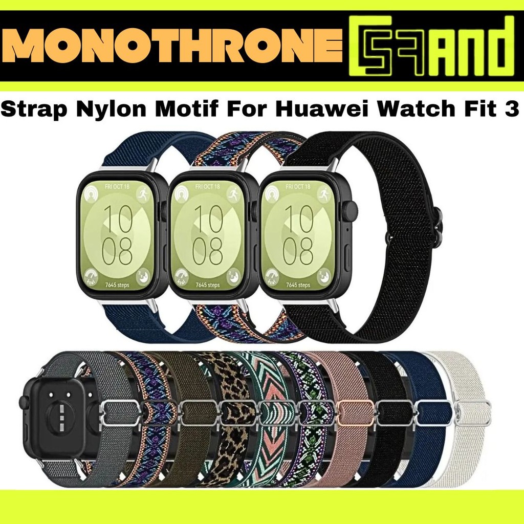 Jual Strap Nylon Huawei Watch Fit 3 Strap Tali Jam Huawei Fit 3 Nylon ...