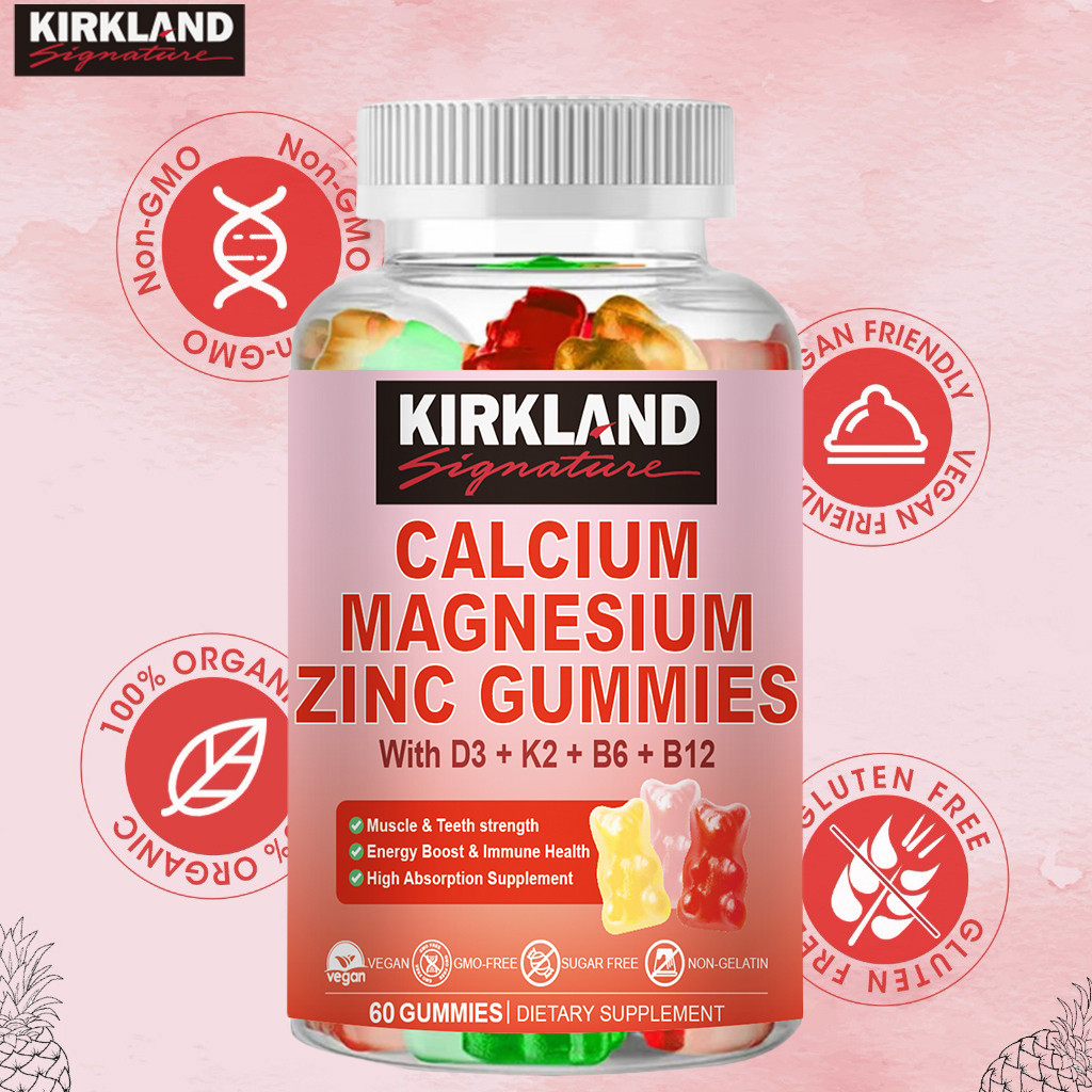 Jual Calcium Magnesium Zinc Gummies 60pcs with Vitamin D3 K2 B6 B12 ...