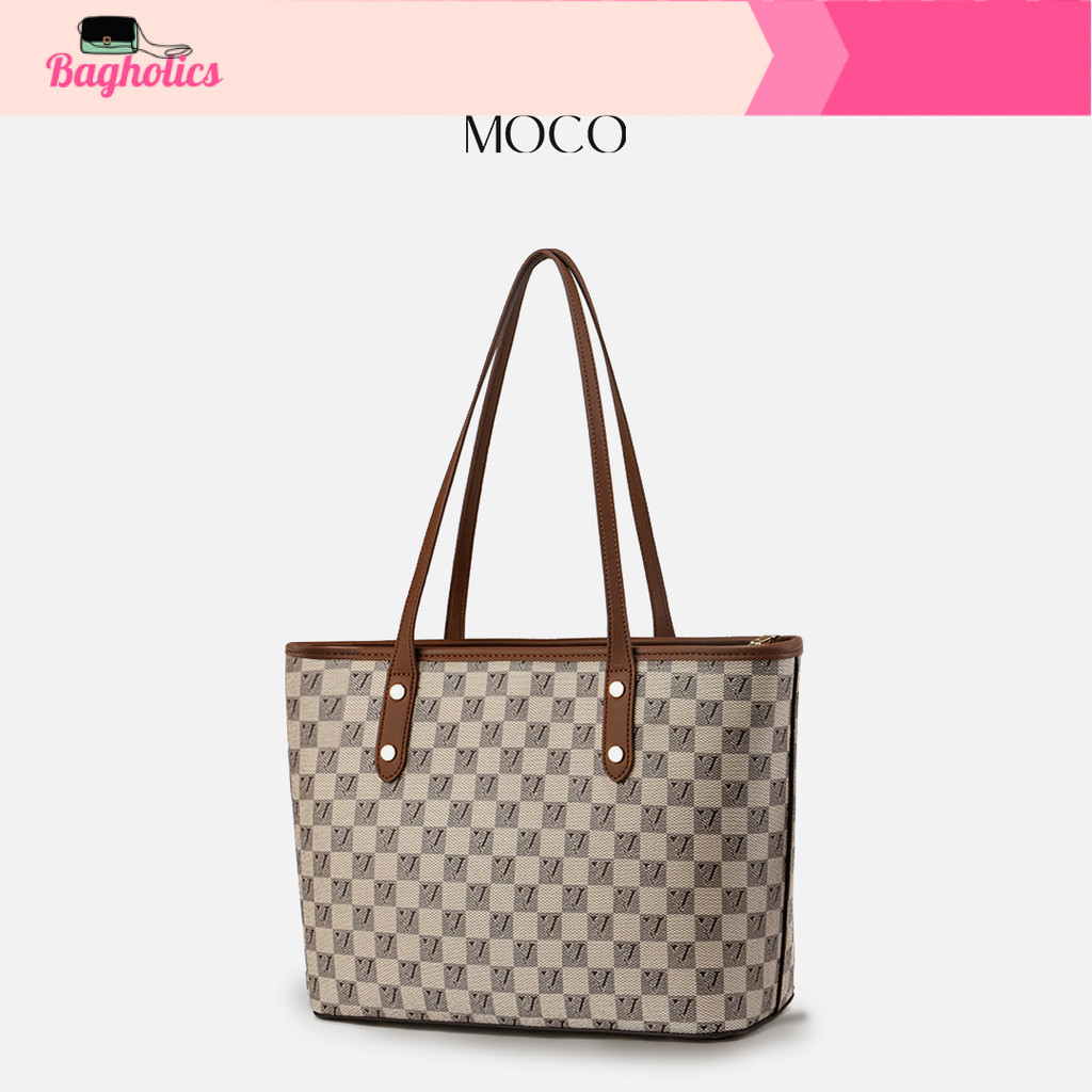 Jual 【Sophia Bag】MOCO Fashion Tas Totebag Wanita Besar dengan Resleting Kuliah Kerja Motif Kotak ...