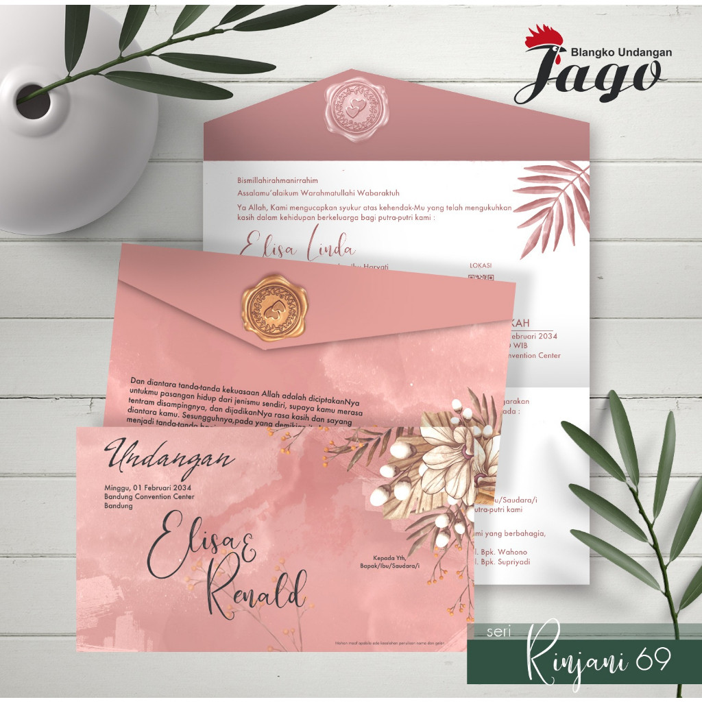 Jual Jago 69 Cetak Undangan Pernikahan Aesthetic atau Undangan Cetak ...